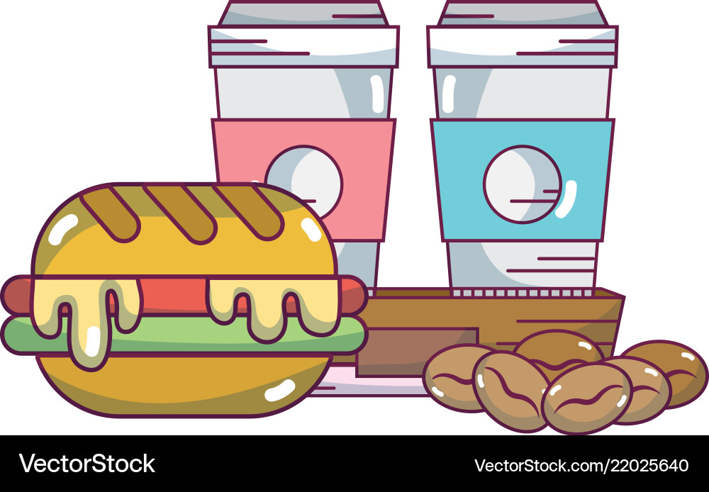 Breakfast food cartoons Royalty Free Vector Image