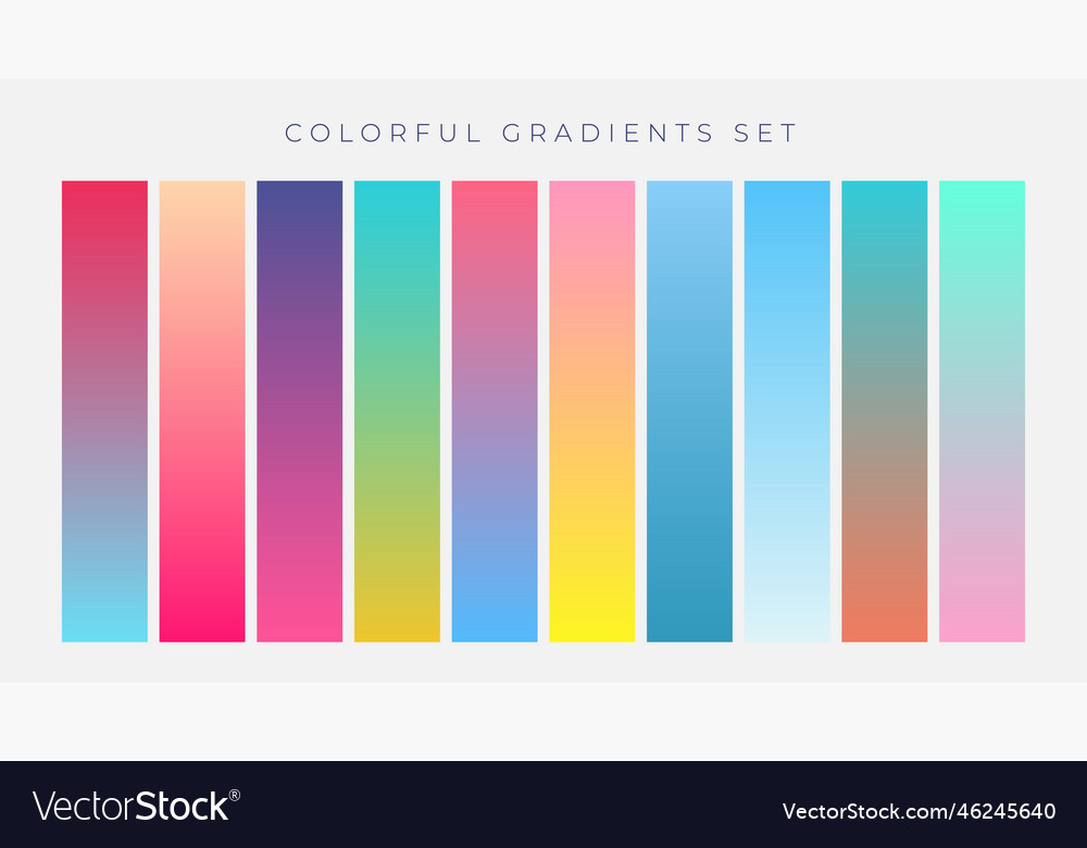 Colorful set of vibrant gradients Royalty Free Vector Image