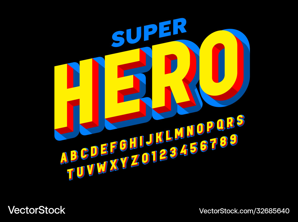 Comics superhero style font alphabet letters and Vector Image