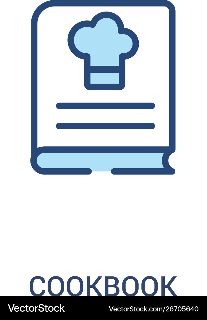 Cookbook concept 2 colored icon simple line Vector Image