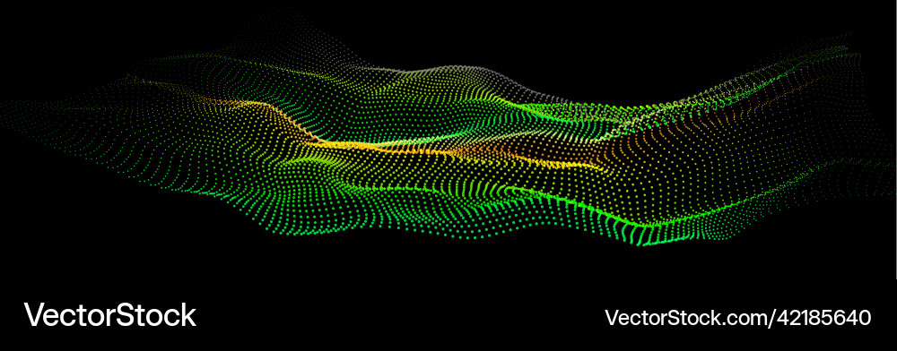 Deep data as part of big data point wave ui hud Vector Image