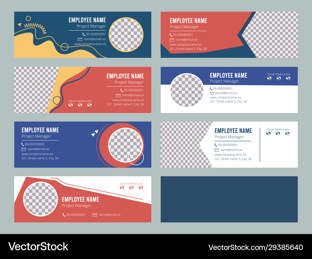 Email signature professional web design ui Vector Image