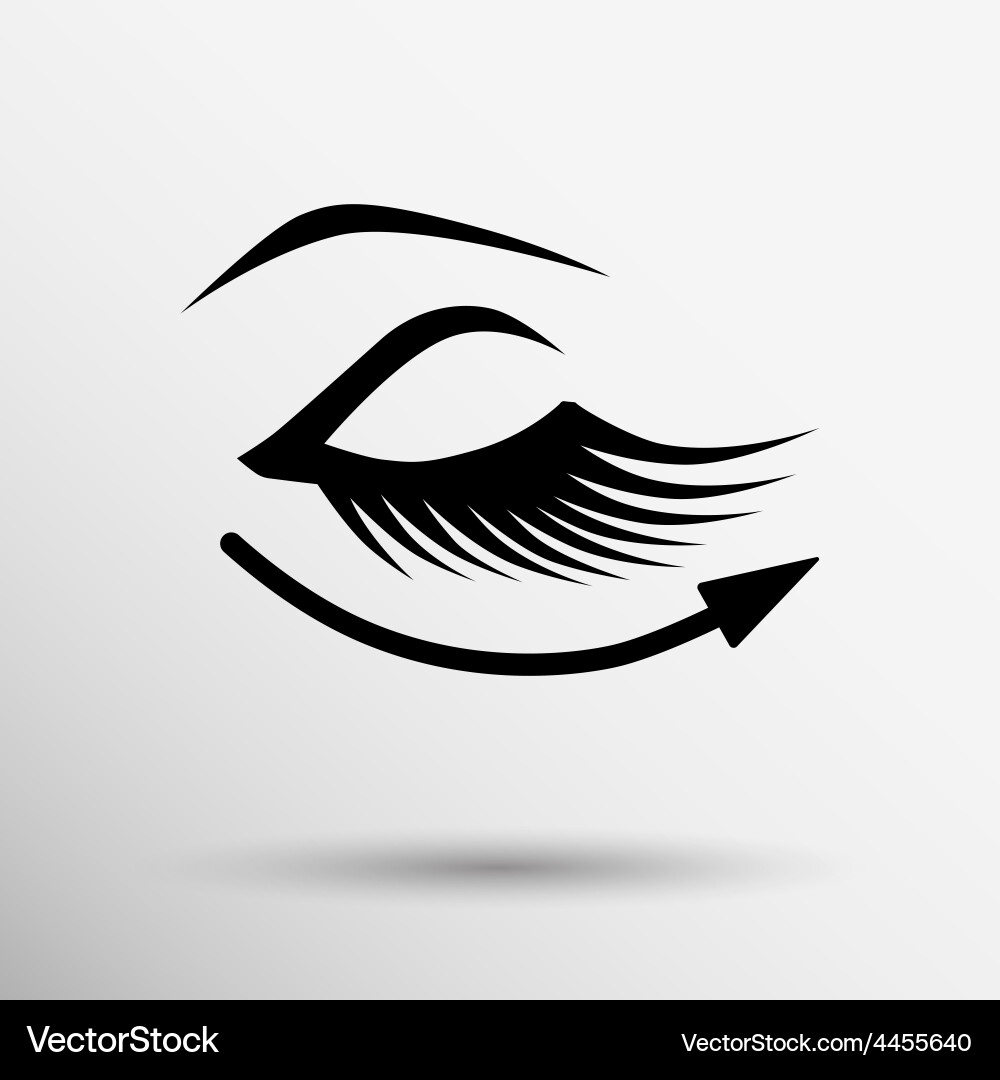 Eyelashes eye icon clip isolated human soft Vector Image