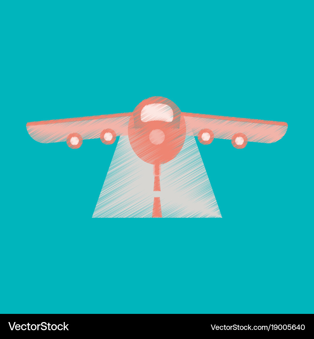 Flat icon in shading style airplane runway Vector Image