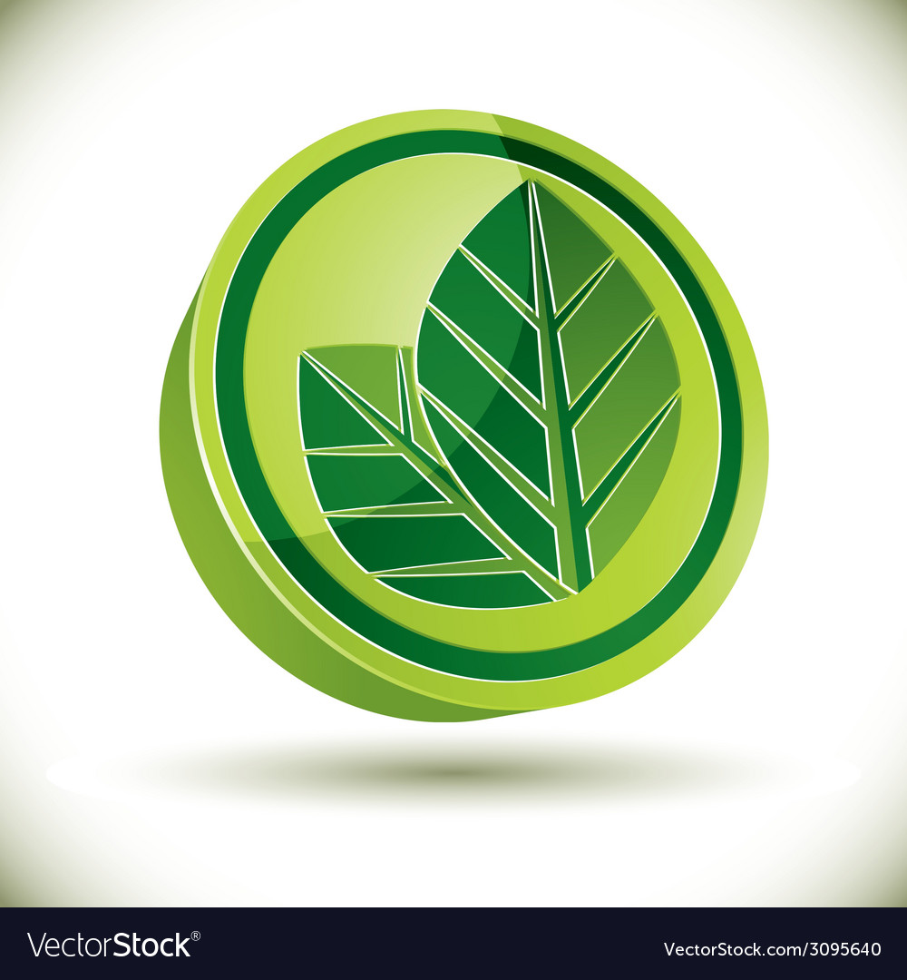 Green spring leaves icon Royalty Free Vector Image