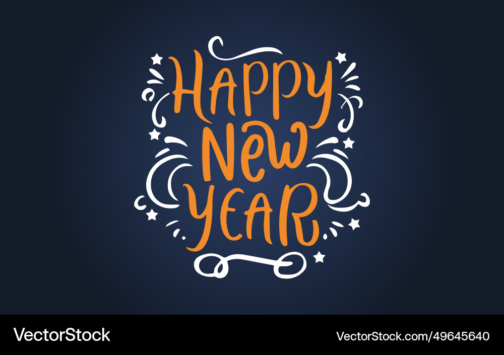 Happy new year lettering Royalty Free Vector Image
