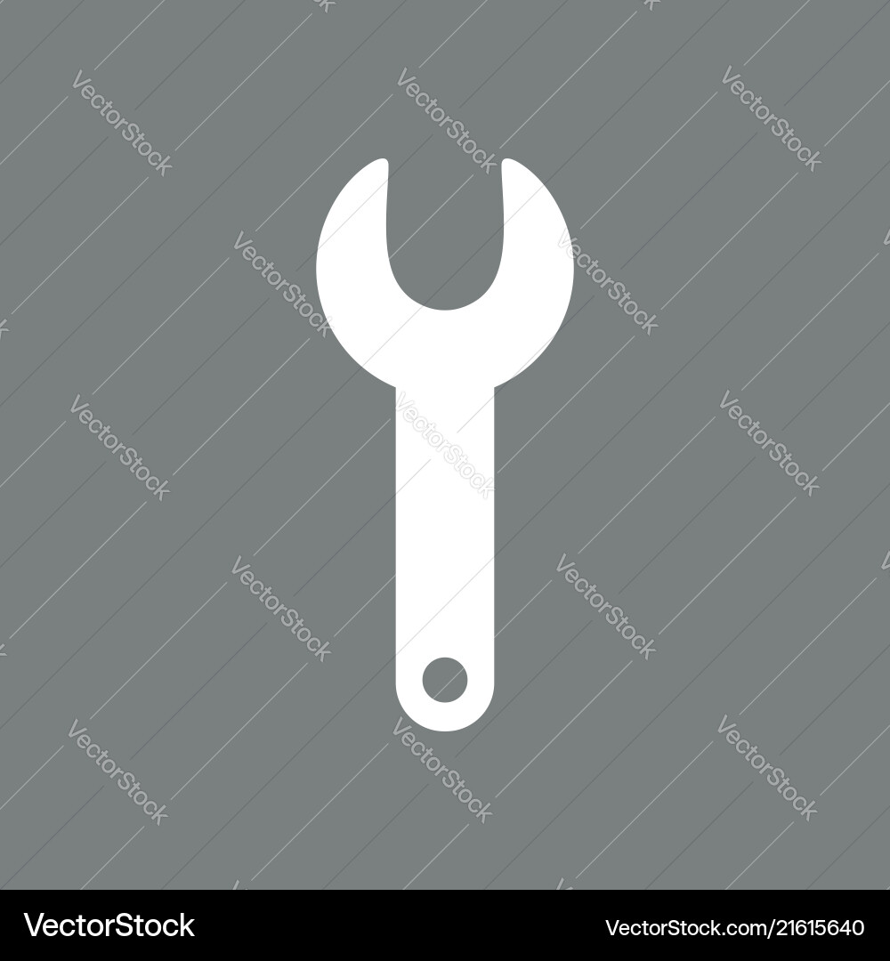 Icon concept of spanner on grey background Vector Image