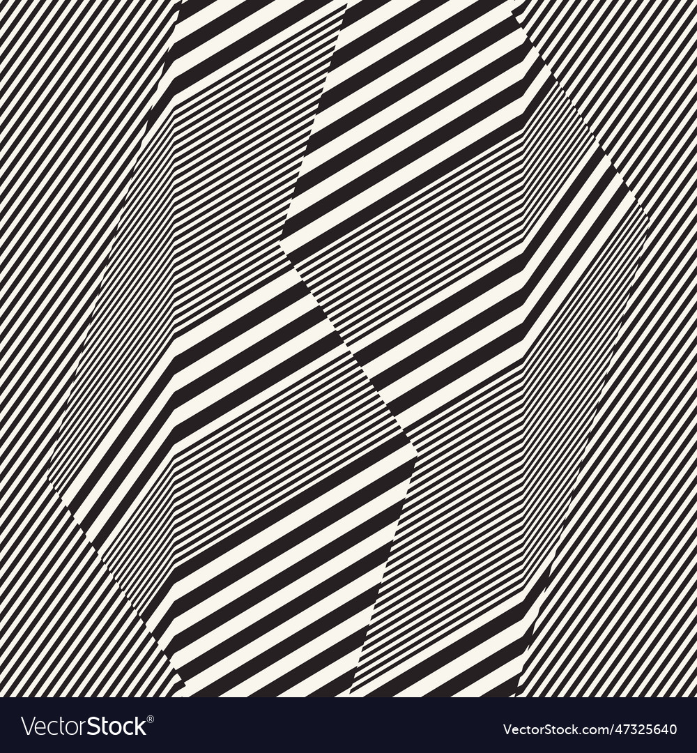 Monochrome Moire Textured Broken Striped Pattern Vector Image