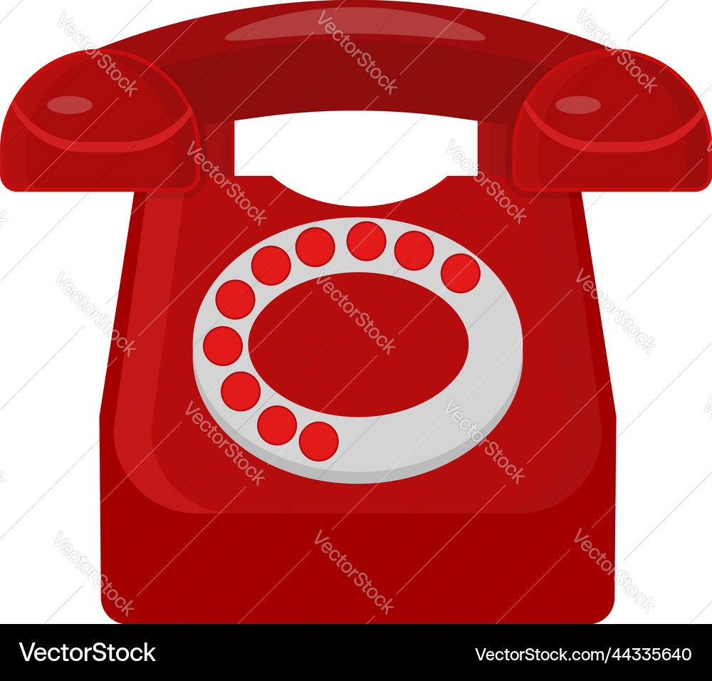 Old red telephone on a white background Royalty Free Vector