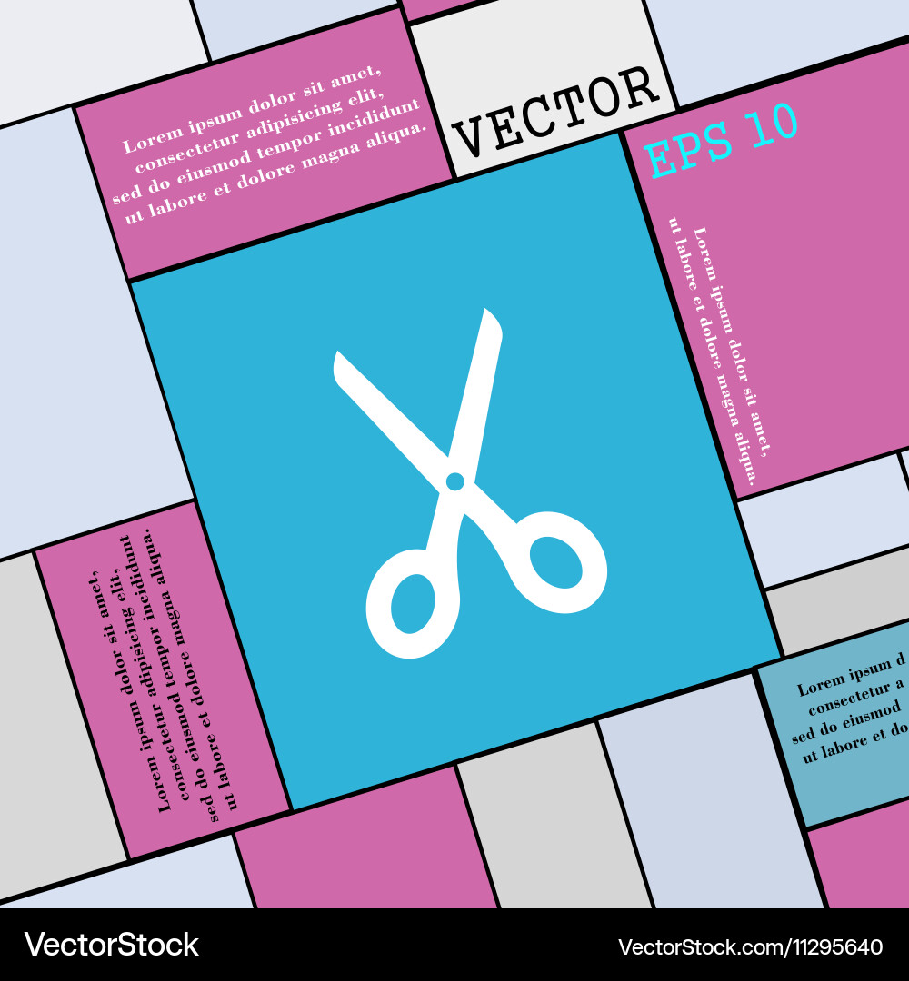 Scissors icon sign modern flat style for your Vector Image