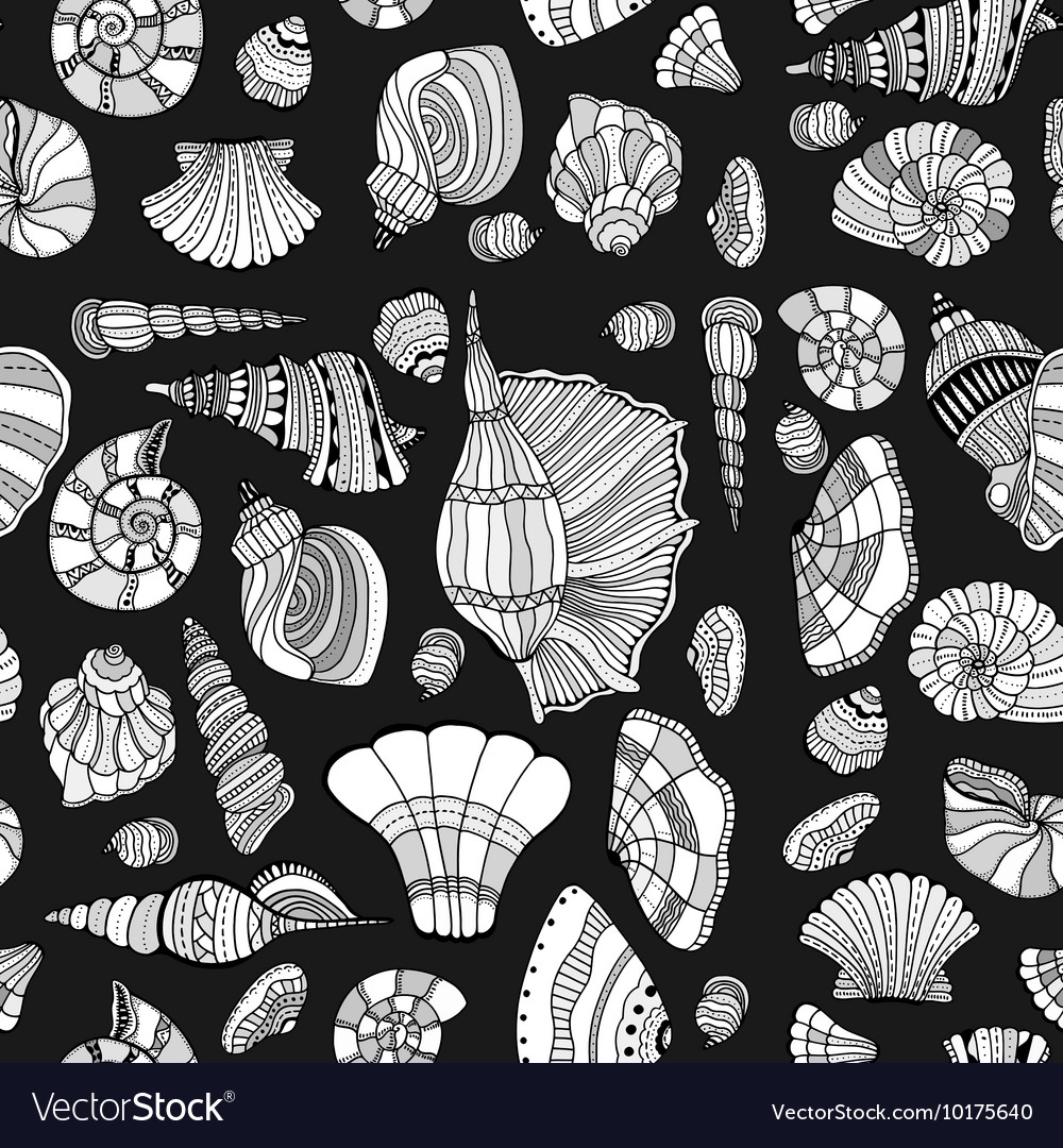 Seashell seamless pattern Royalty Free Vector Image
