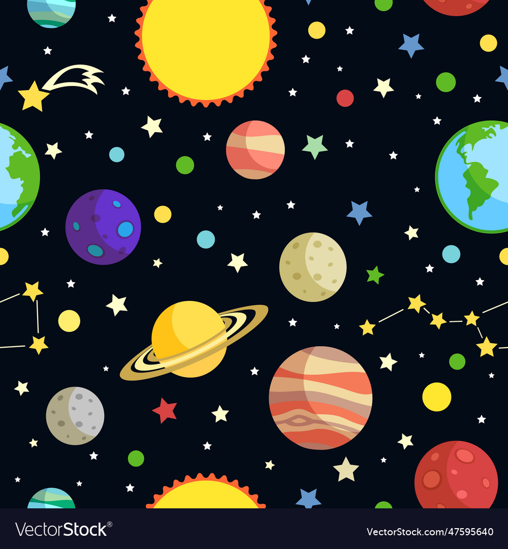 Space seamless pattern Royalty Free Vector Image