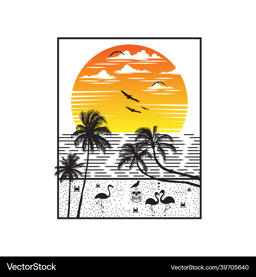 Summer loving on the beach Royalty Free Vector Image