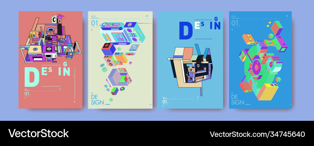 Trendy abstract colorful geometric collage Vector Image