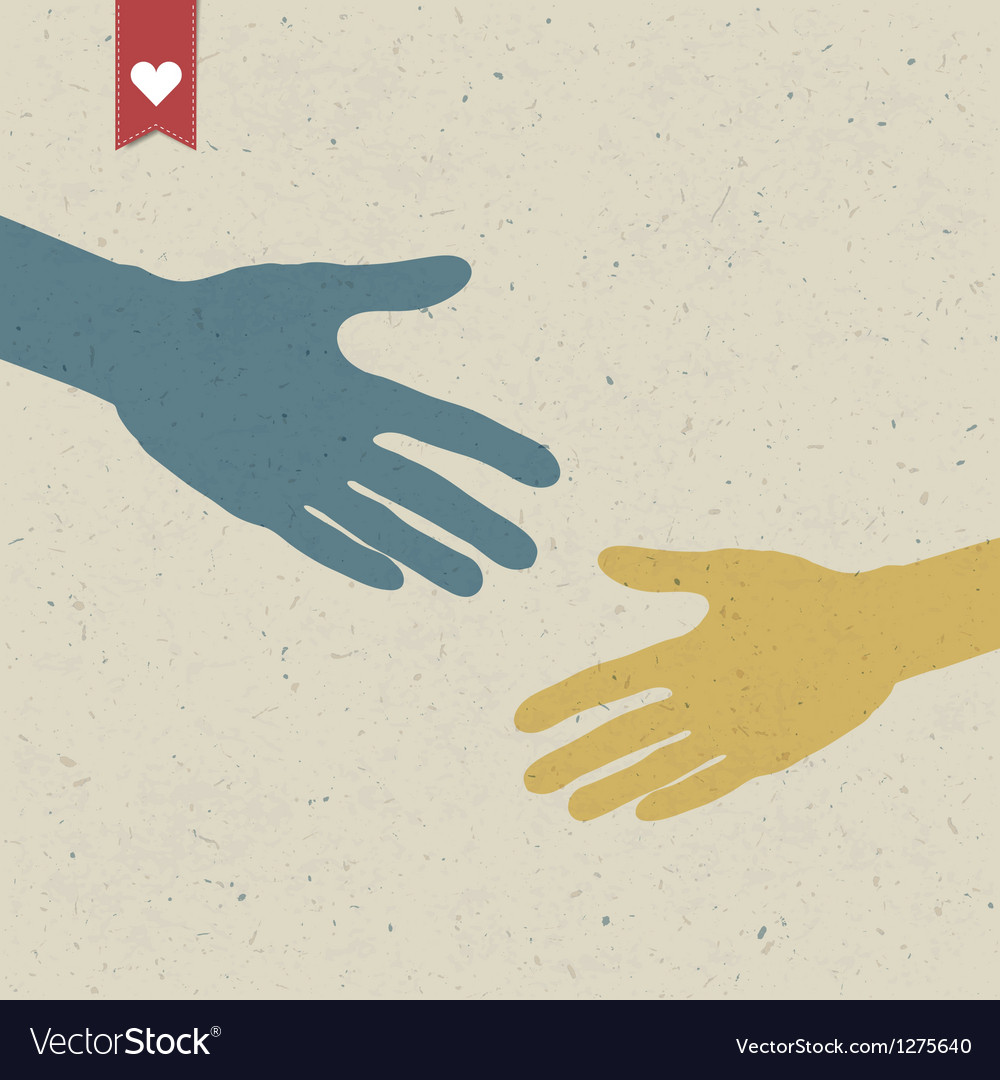 Two hands Royalty Free Vector Image - VectorStock