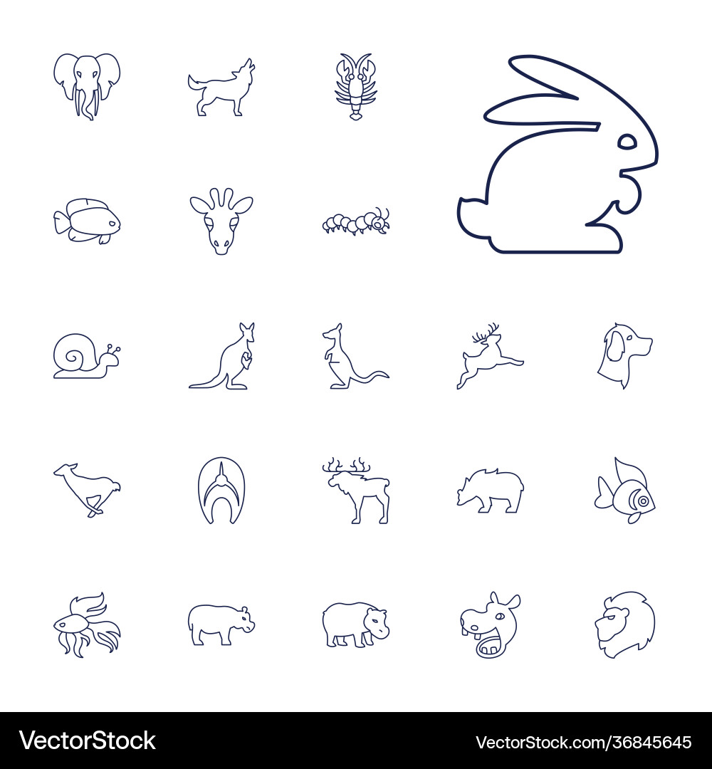 22 wildlife icons Royalty Free Vector Image - VectorStock