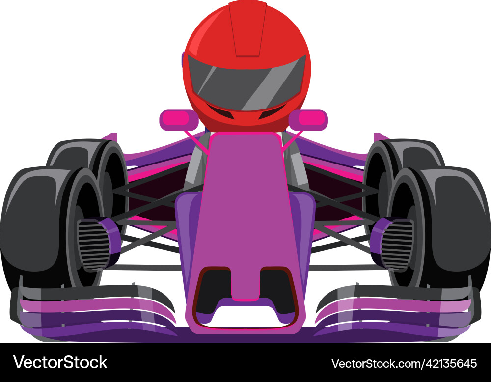 A formula one racing car with racer Royalty Free Vector