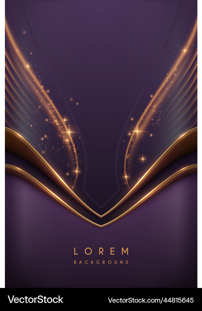Abstract violet and gold luxury background Vector Image