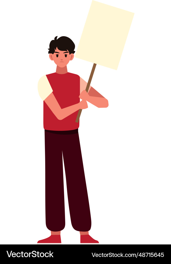 Activist man standing Royalty Free Vector Image
