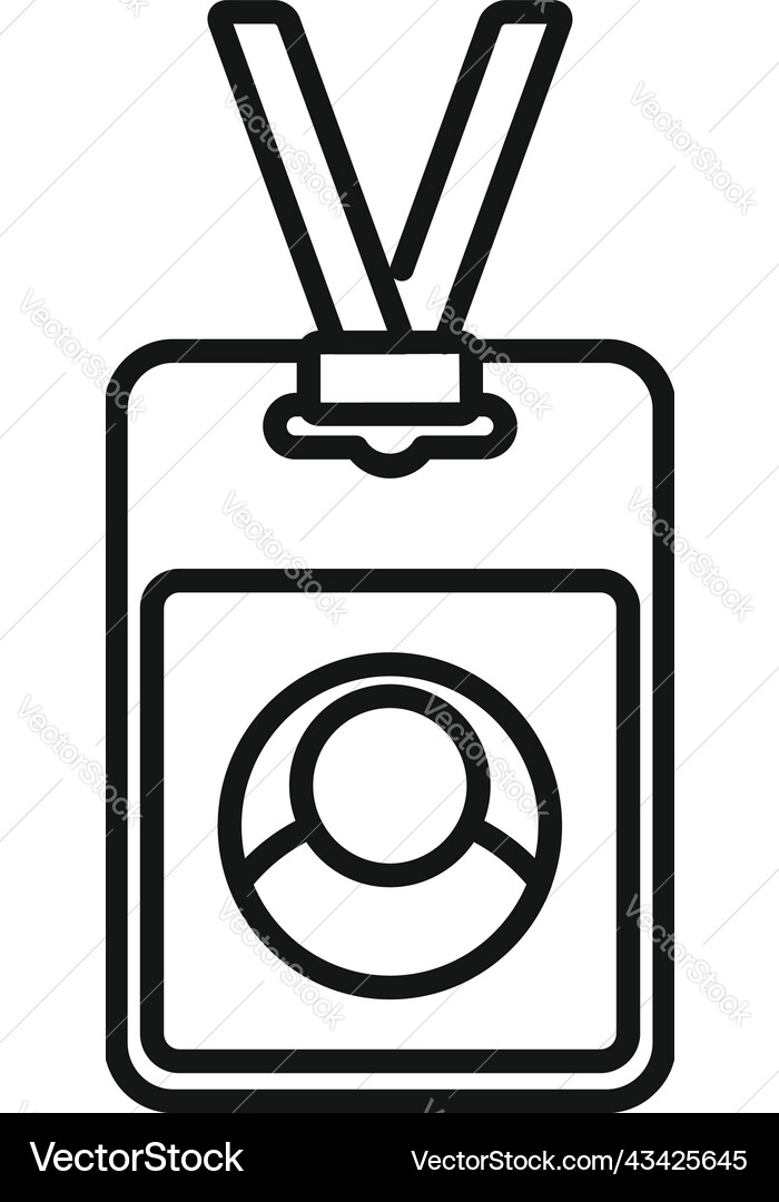 Agent office card icon outline service Royalty Free Vector