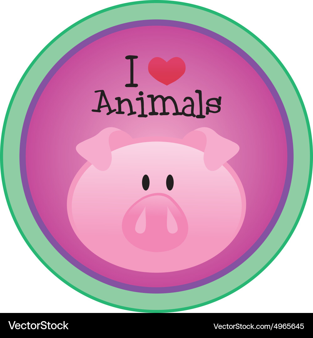 An isolated label with text and a pretty animal Vector Image