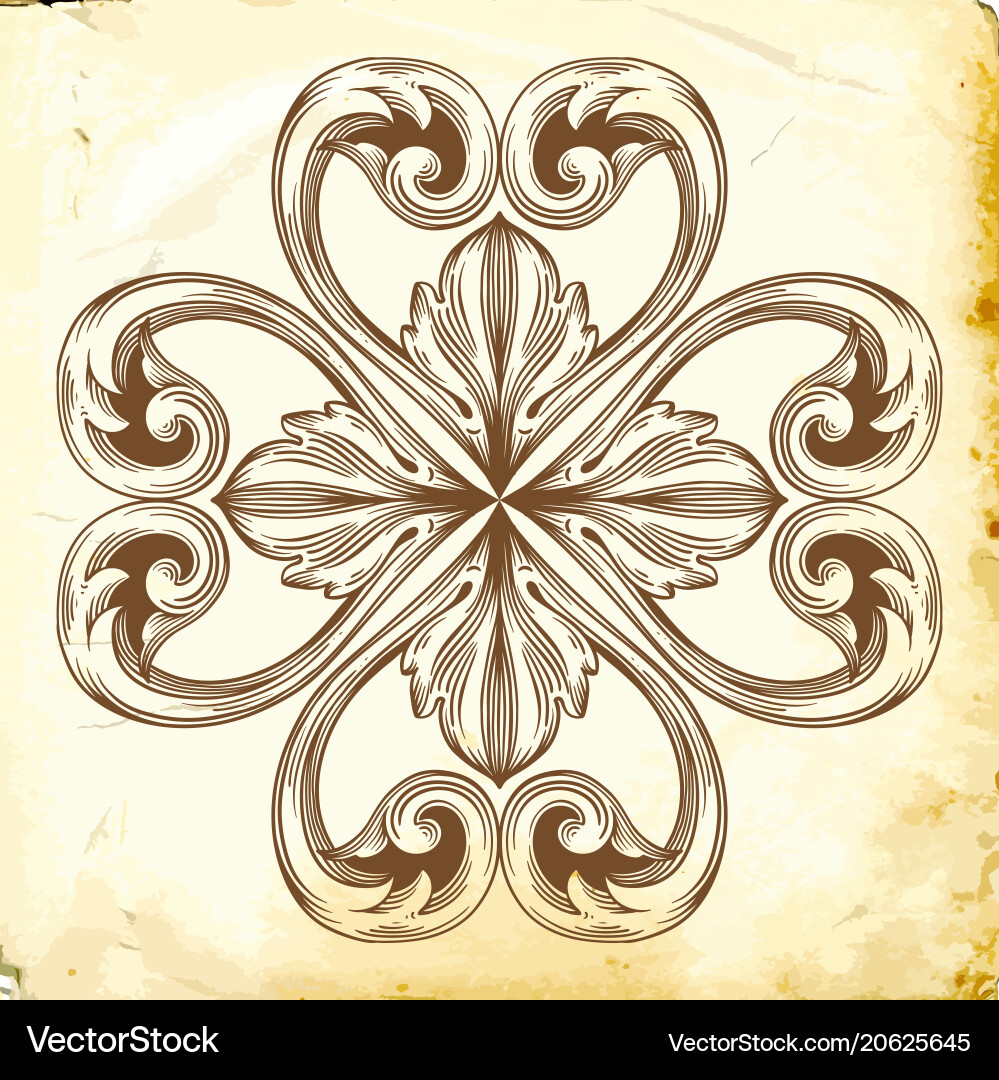 Baroque of vintage elements for design Royalty Free Vector