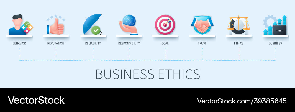 Business ethics infographic in 3d style Royalty Free Vector