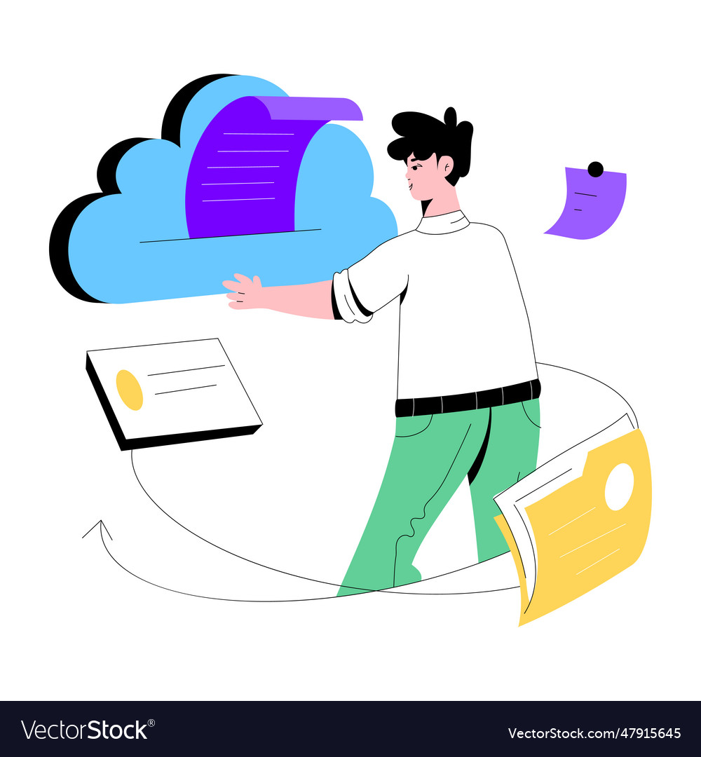 Cloud documents Royalty Free Vector Image - VectorStock