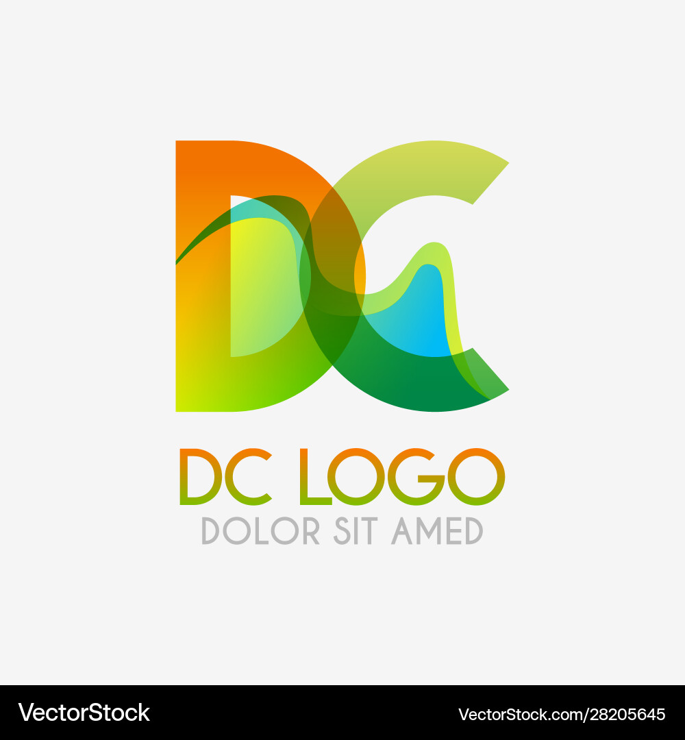 Dc logo with striking colors and gradations Vector Image