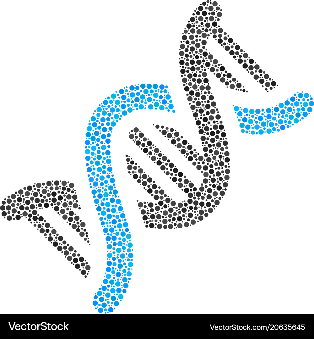 Dna spiral composition of dots Royalty Free Vector Image