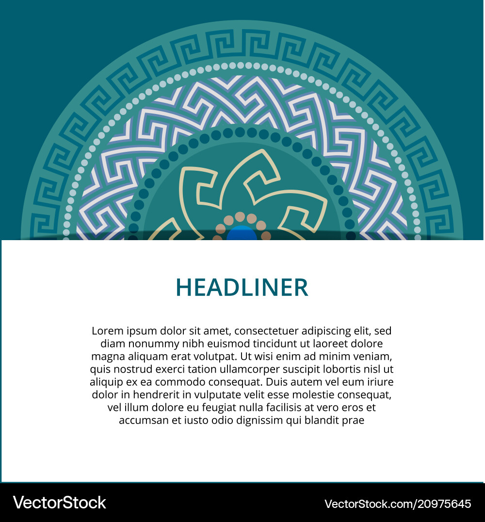 Greek style background circular ornament Vector Image