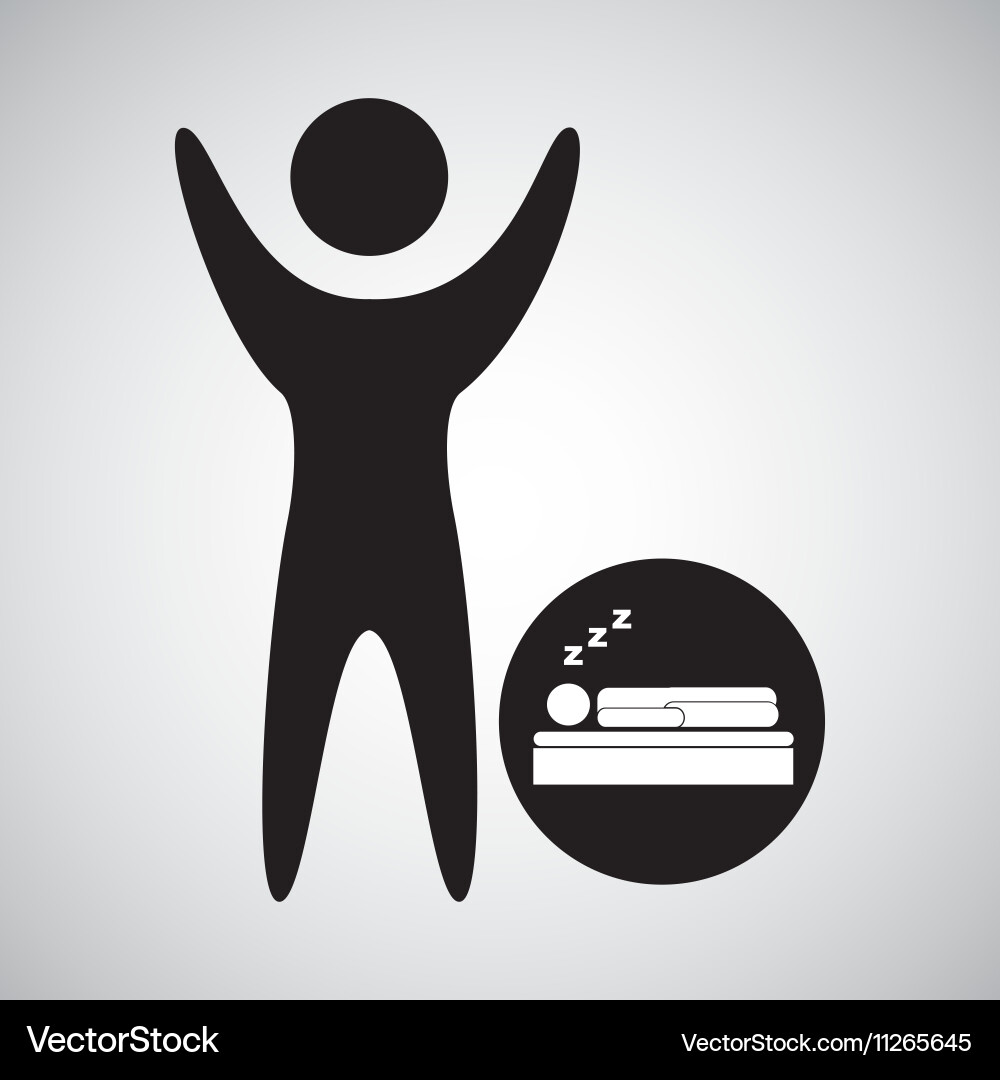 Happy man with symbol sleep dreams icon Royalty Free Vector
