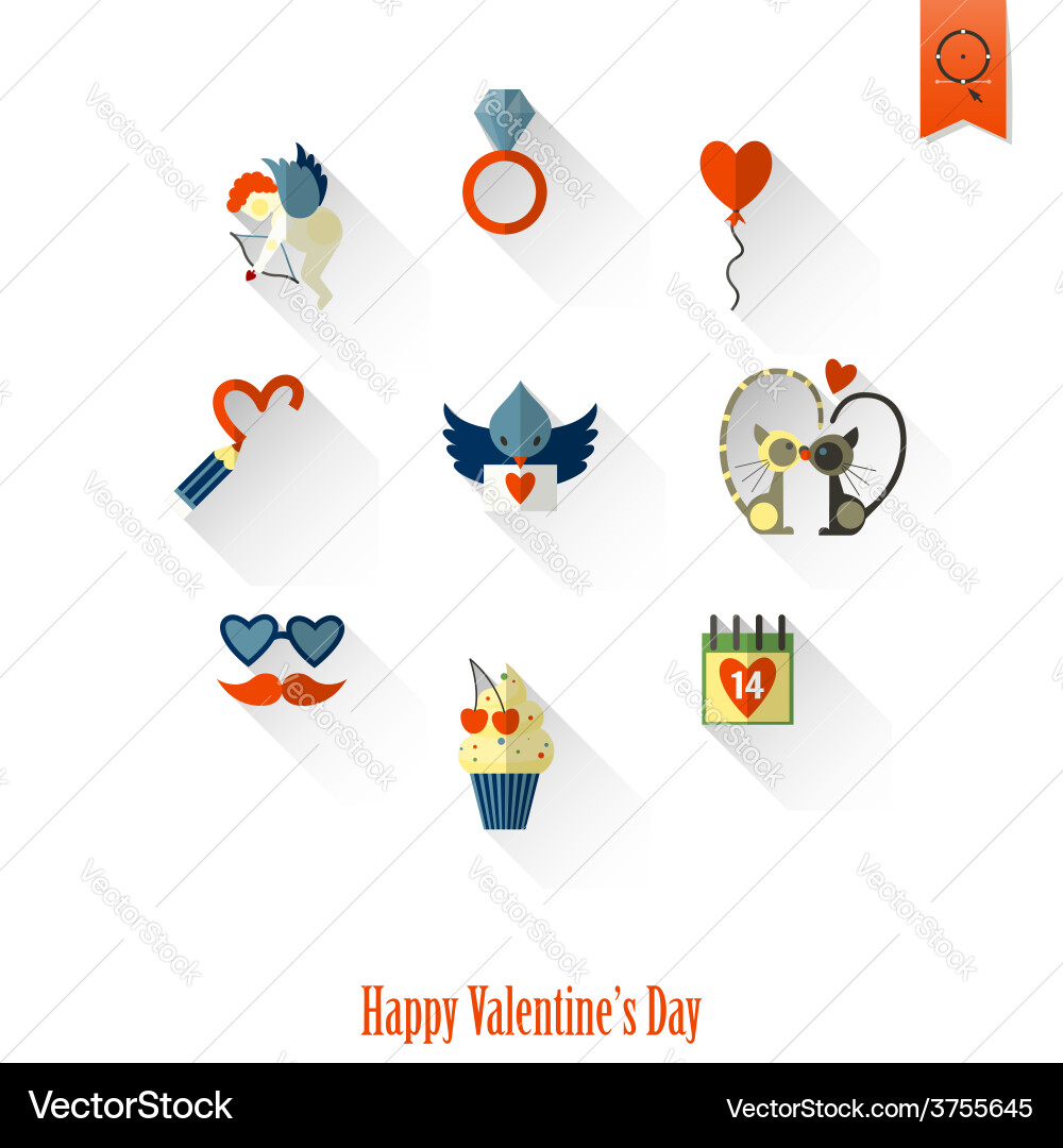 Happy valentines day icons Royalty Free Vector Image