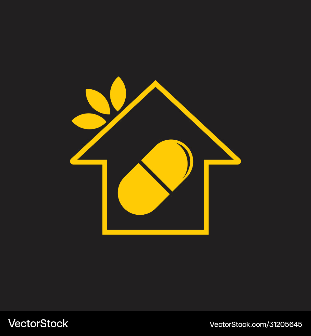 Home medicine symbol logo Royalty Free Vector Image