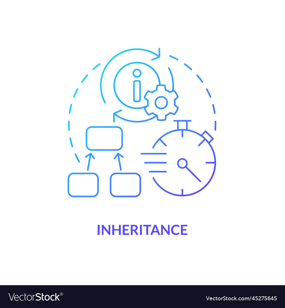 Inheritance blue gradient concept icon Royalty Free Vector