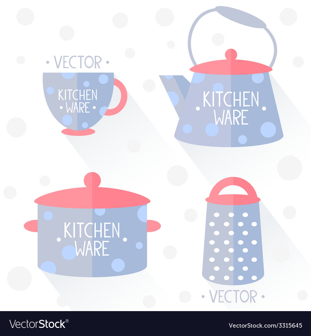 Kitchenware flat Royalty Free Vector Image - VectorStock