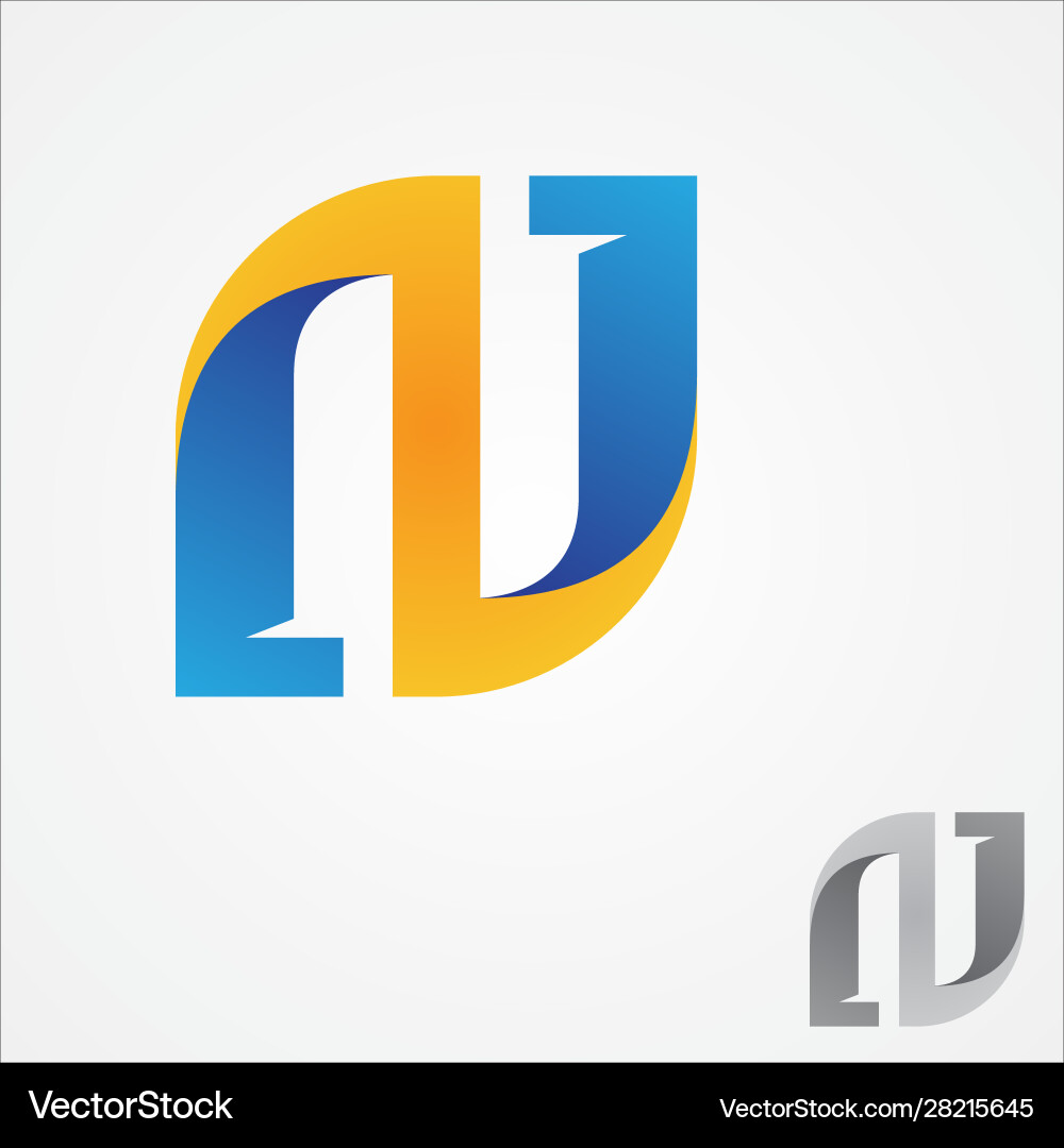 Letter n monogram symbol design minimalist Vector Image