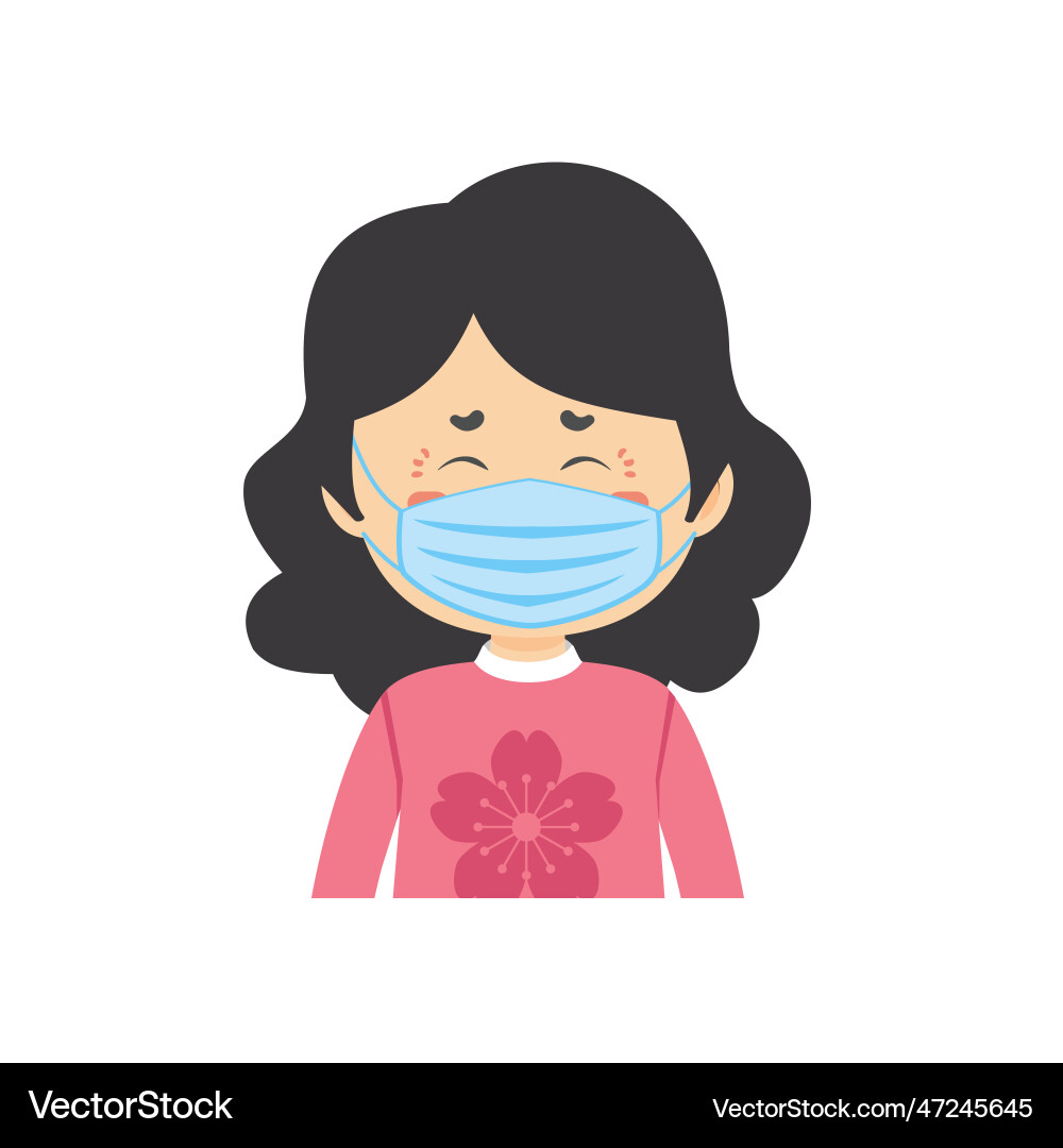 Little girl is sick Royalty Free Vector Image - VectorStock