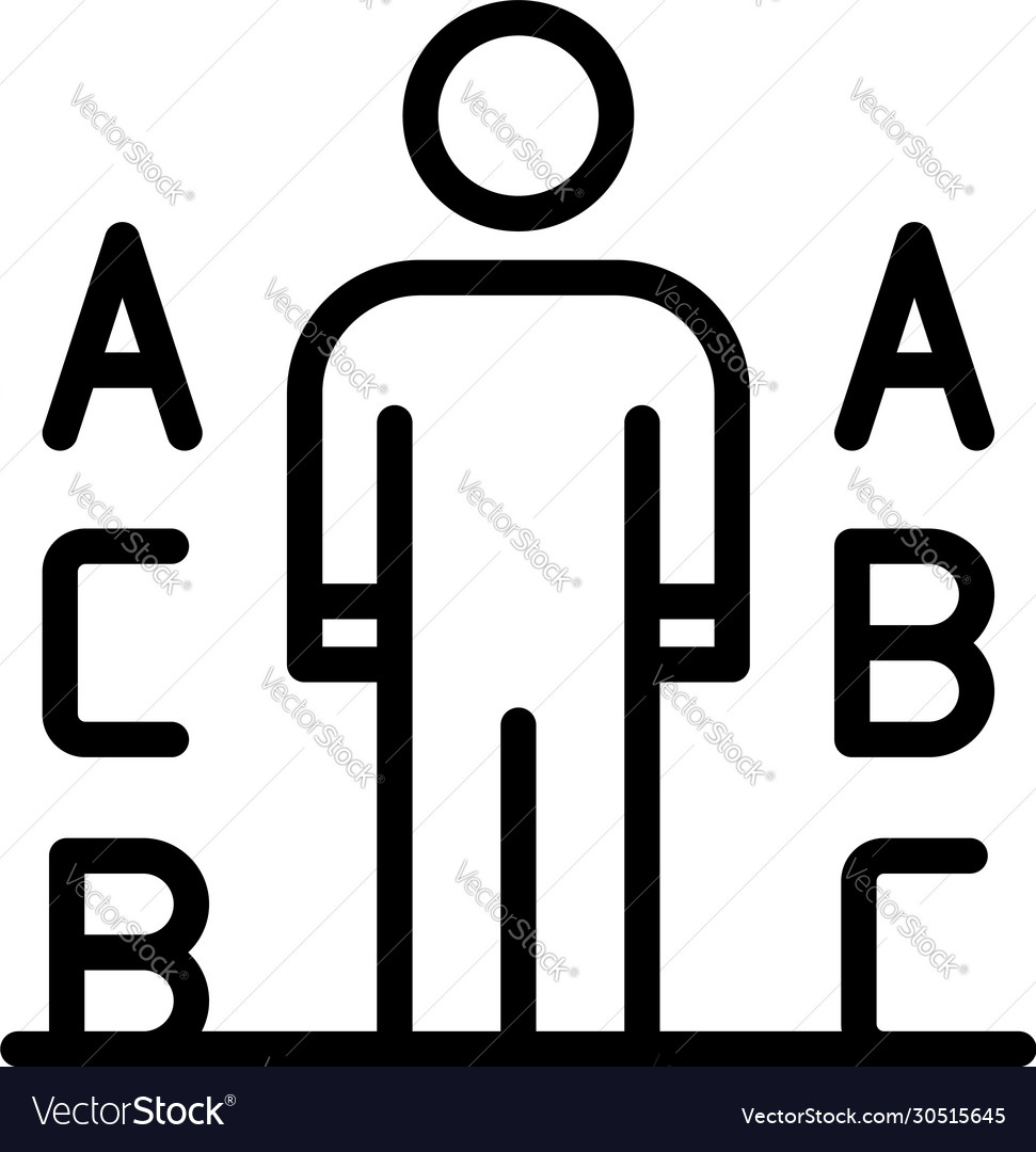 Man and letters icon outline style Royalty Free Vector Image