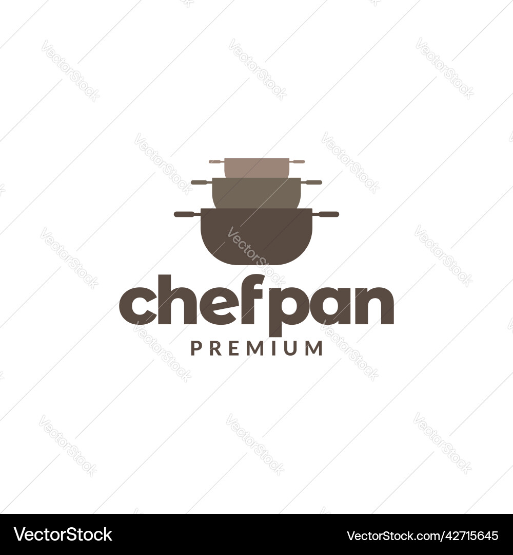 Pan cooking abstract logo design graphic symbol Vector Image