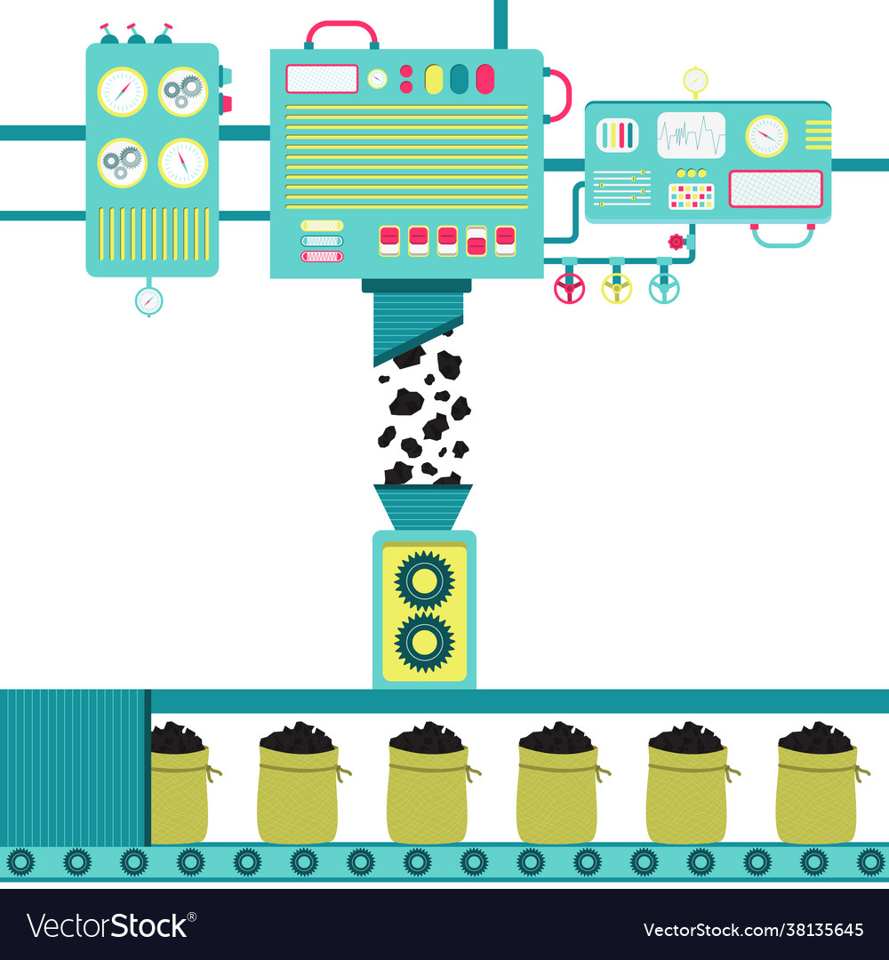 Processing crude coal Royalty Free Vector Image