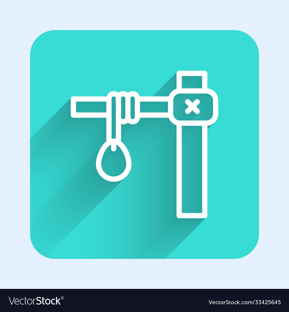 White line gallows rope loop hanging icon isolated