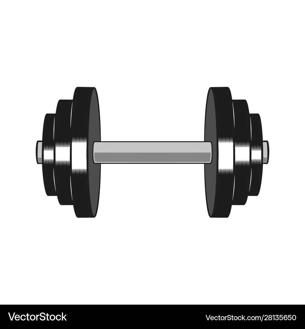 Black dumbbell for training Royalty Free Vector Image
