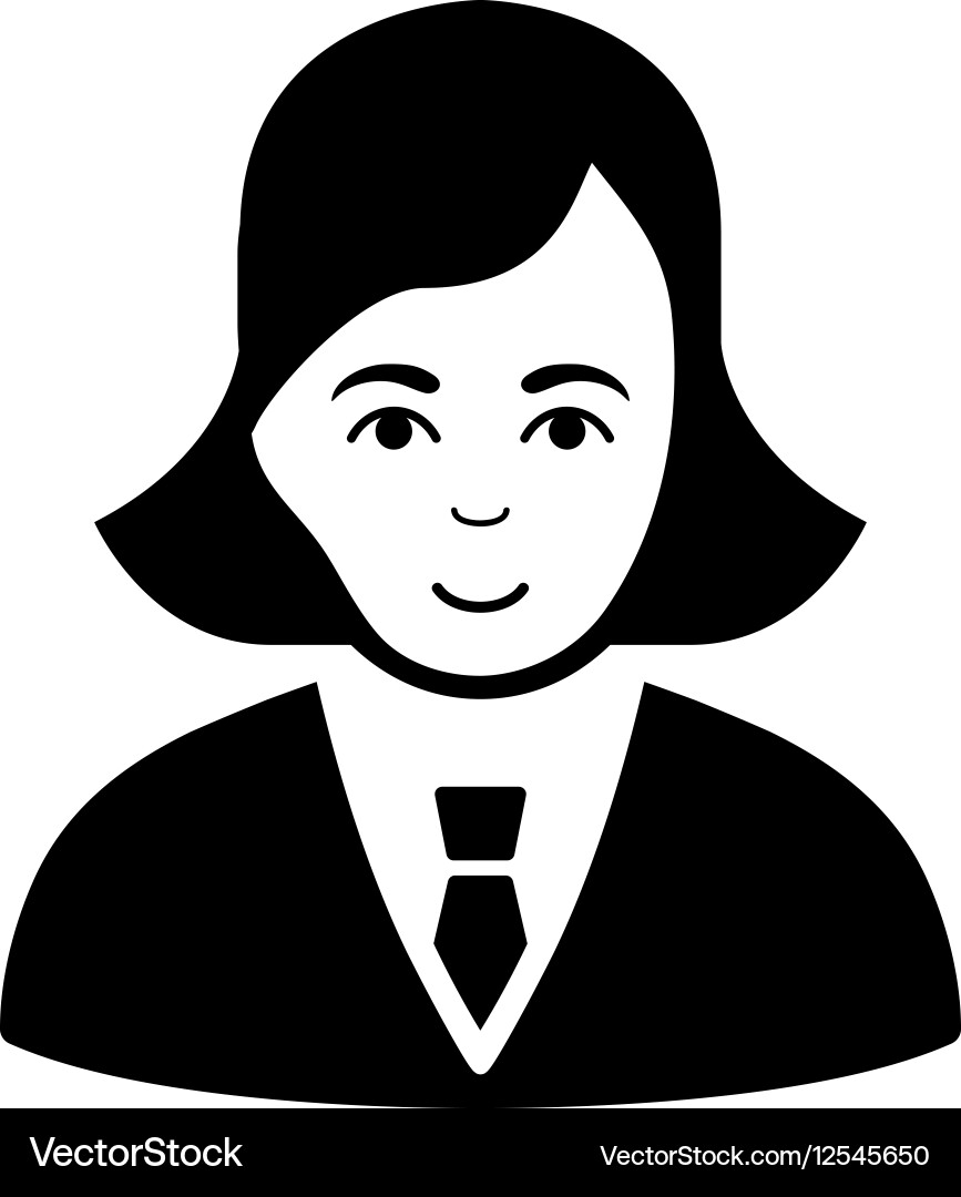Business lady flat icon Royalty Free Vector Image