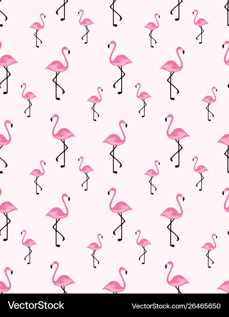Cartoon flamingo seamless pattern Royalty Free Vector Image