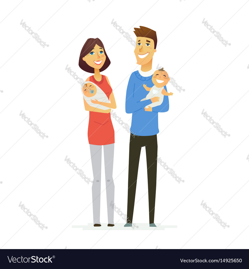 Family - colored modern flat Royalty Free Vector Image
