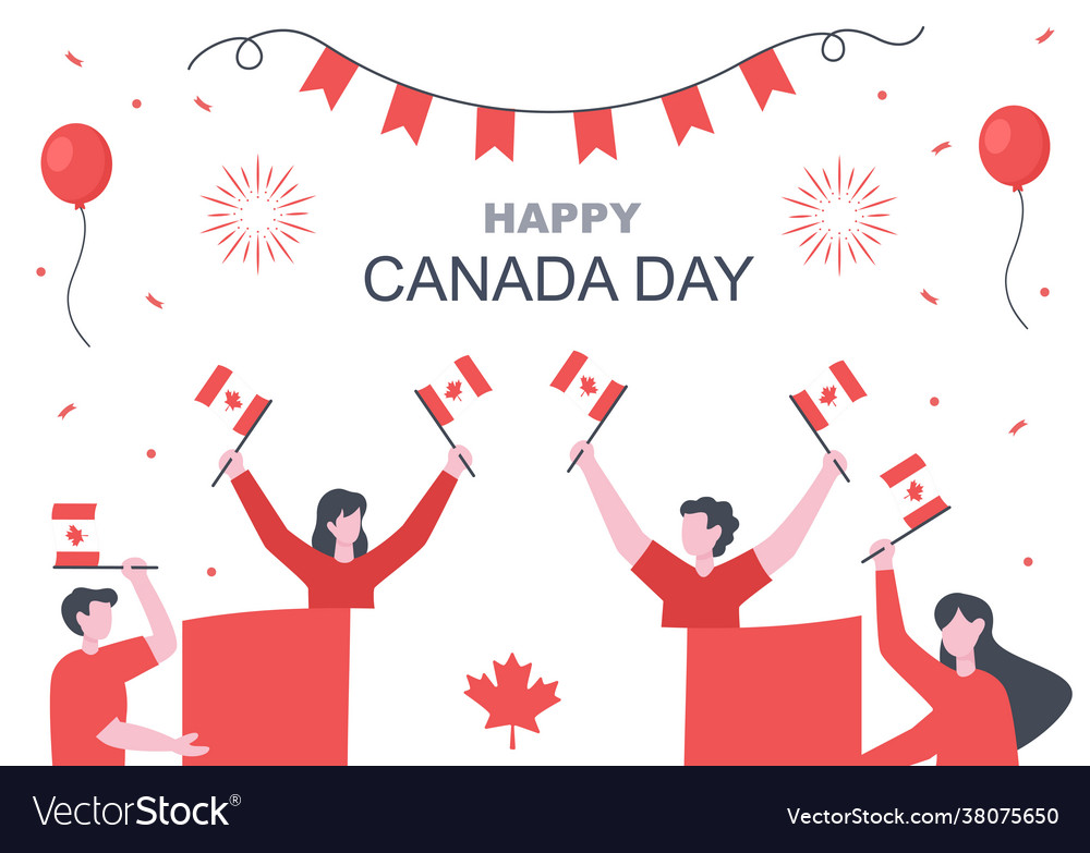 Happy canada day celebration in 1st july Vector Image