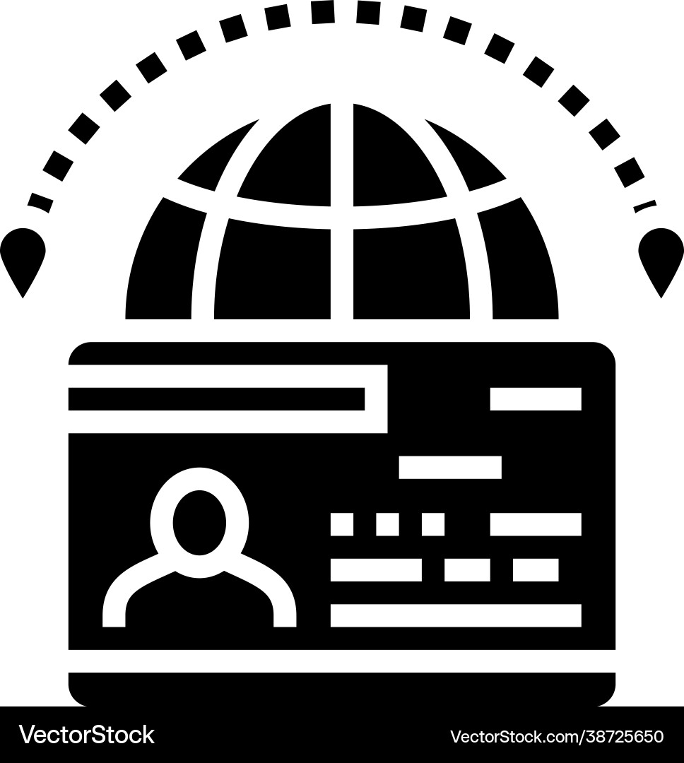 Immigration visa glyph icon Royalty Free Vector Image