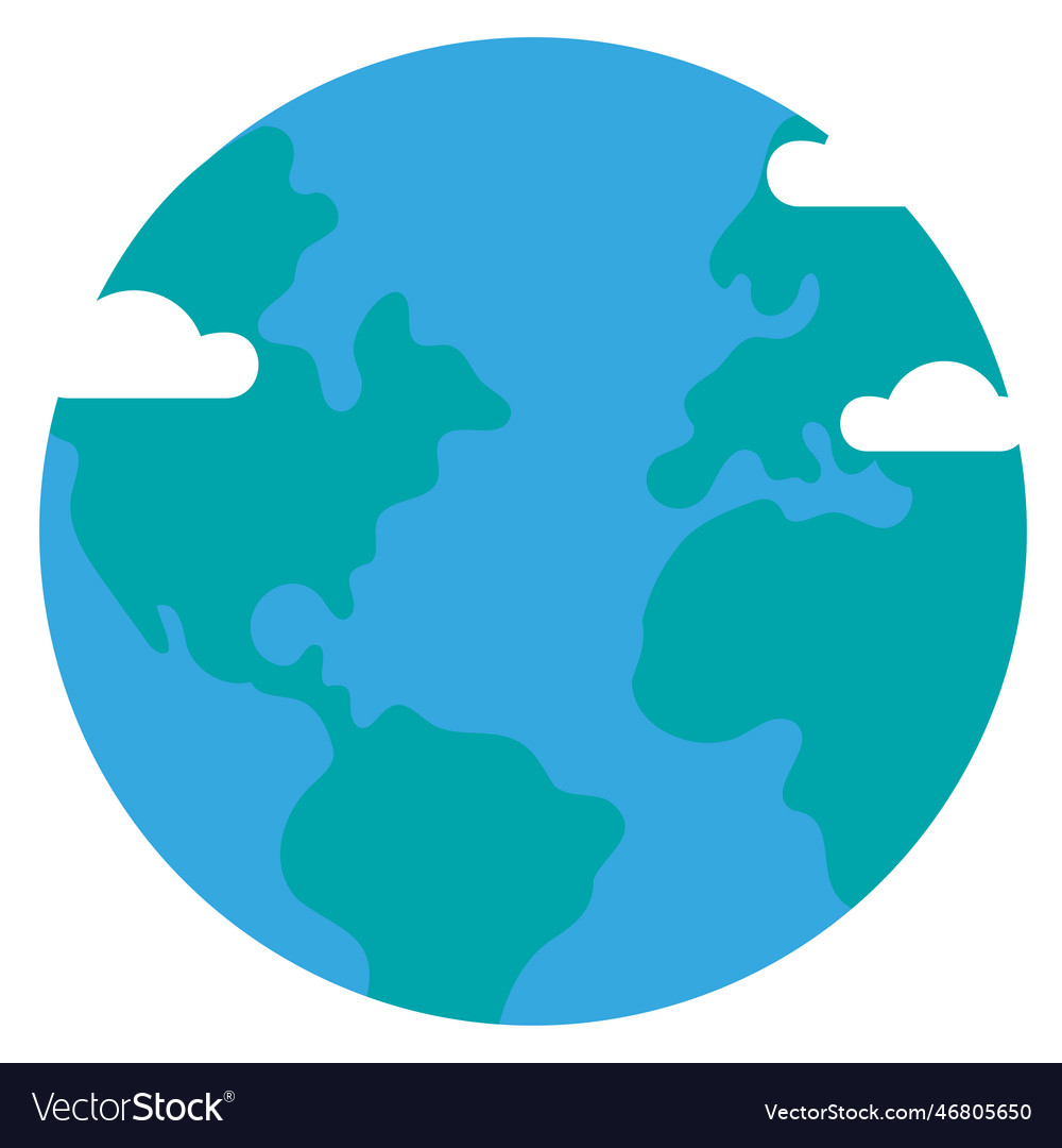 Isolated colored planet earth with clouds Vector Image Isolated colored planet earth with clouds Vector Image