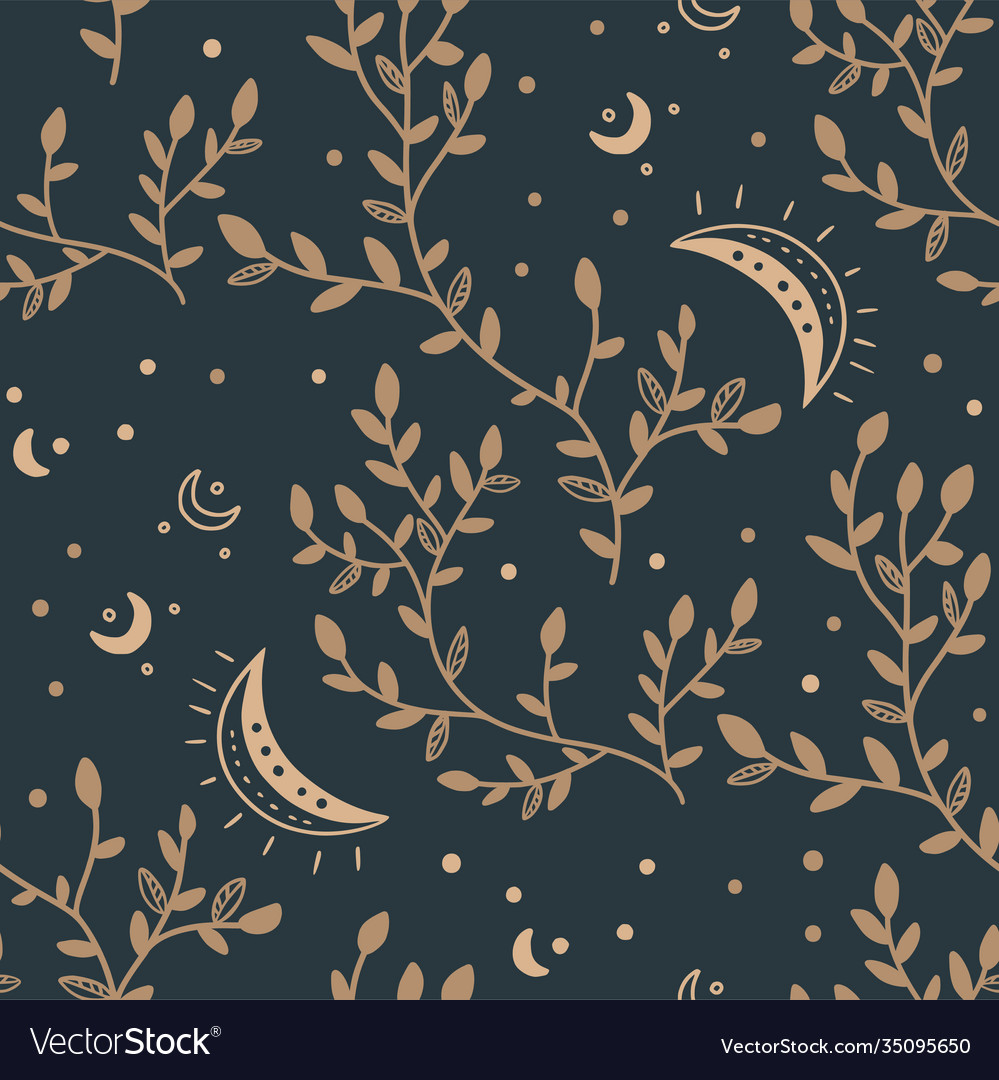 Mystical and celestial seamless pattern with eyes Vector Image
